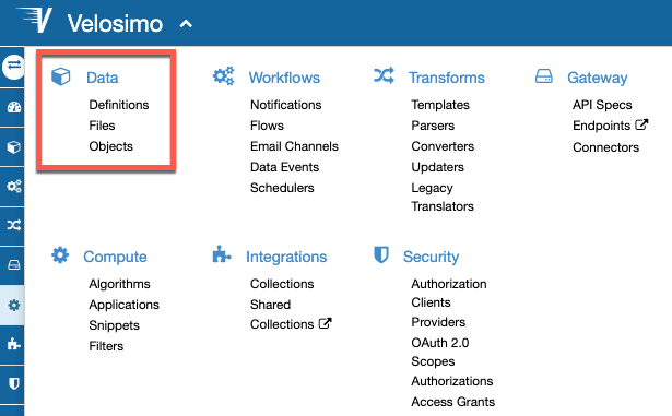 Publish Review Components: Data > Definitions